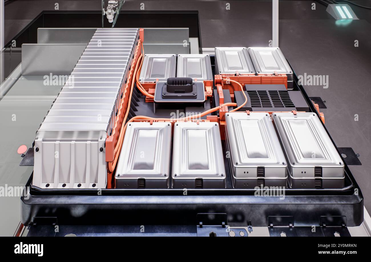 Automotive battery assembly-concept automotive.3d rendering Stock Photo ...
