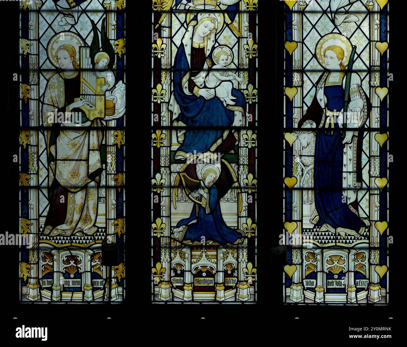Stained glass in St. Mary`s Church, Ashwell, Rutland, England, UK Stock ...