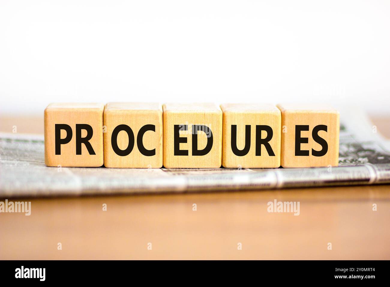 Procedures symbol. Concept word Procedures on beautiful wooden blocks ...