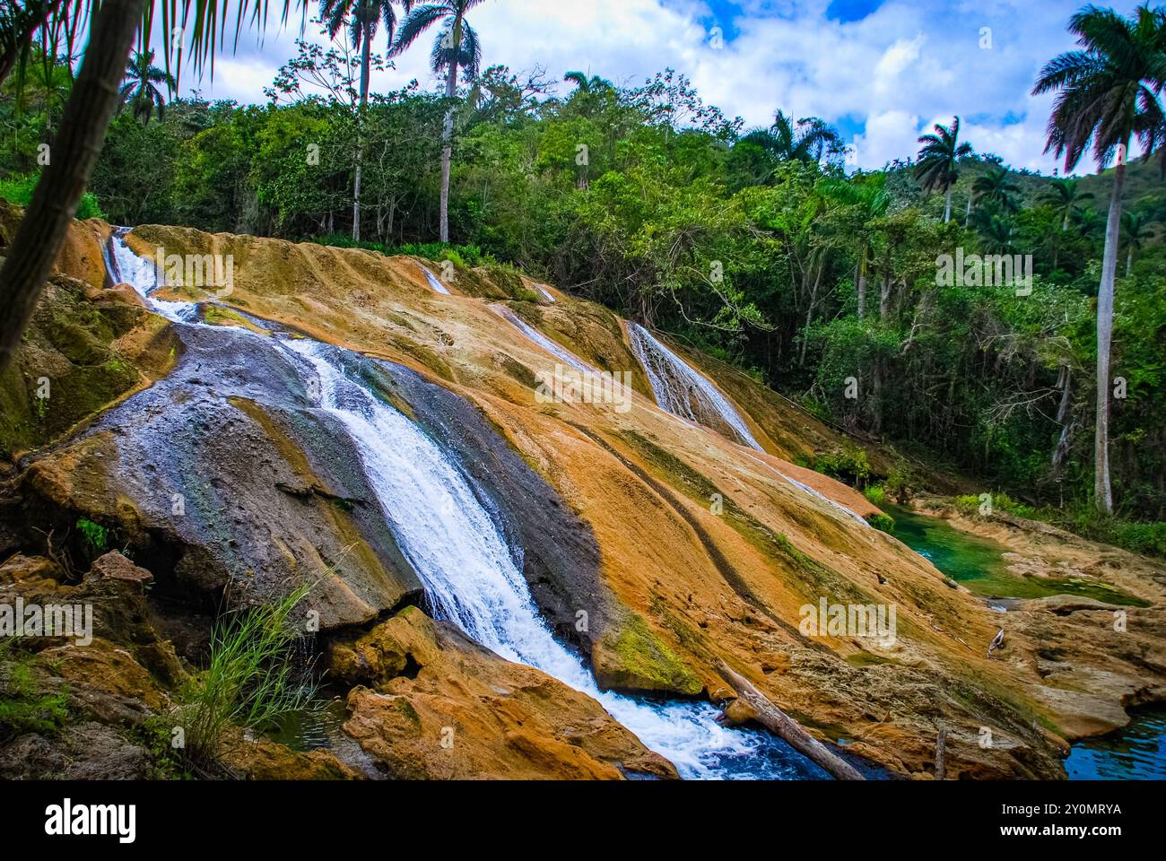 Sendero reino de las aguas waterfall in mountain park on Cuba Stock ...
