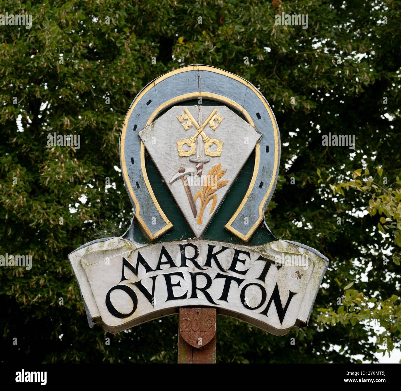 Market Overton village sign, Rutland, England, UK Stock Photo - Alamy