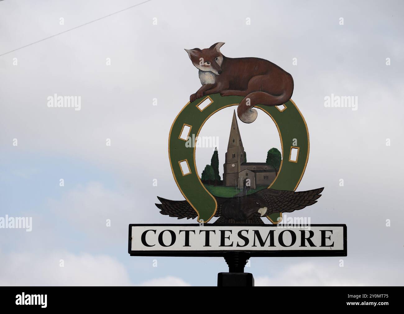 Cottesmore village sign, Rutland, England, UK Stock Photo - Alamy