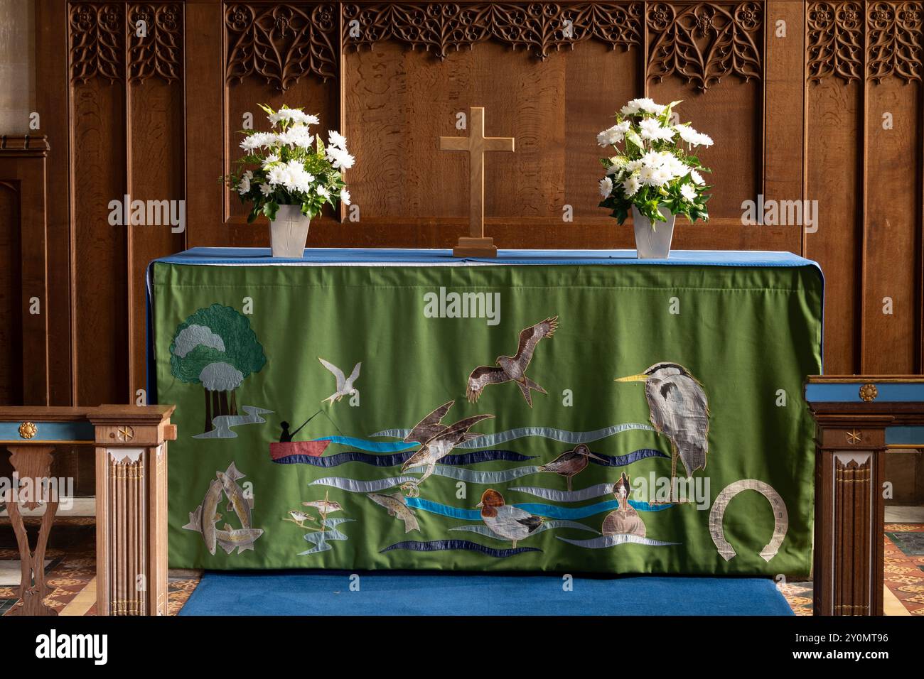Birds altar cloth, St. Nicholas Church, Cottesmore, Rutland, England ...