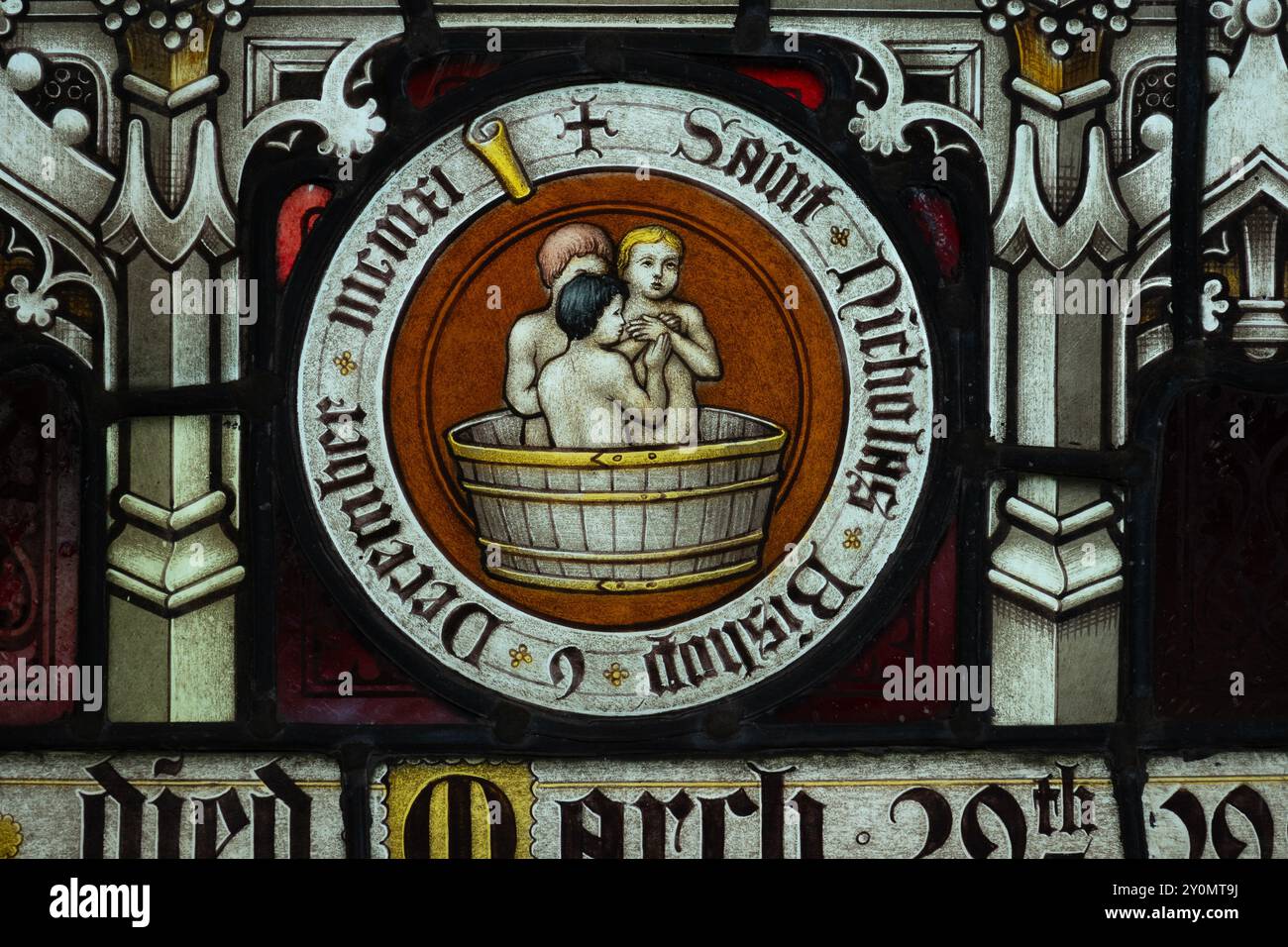 Three boys in a pickling tub stained glass, St. Nicholas Church ...