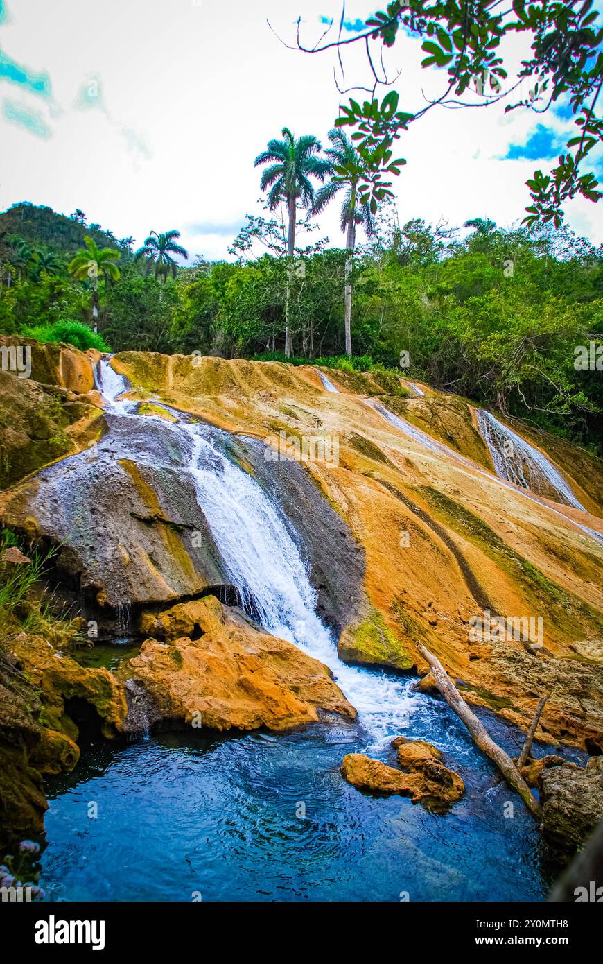 Sendero reino de las aguas waterfall in mountain park on Cuba Stock ...