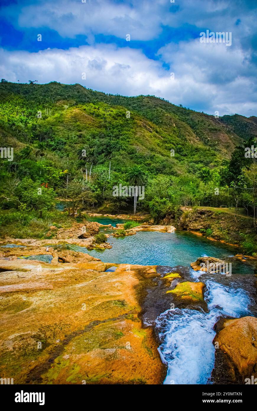 Sendero reino de las aguas waterfall in mountain park on Cuba Stock ...