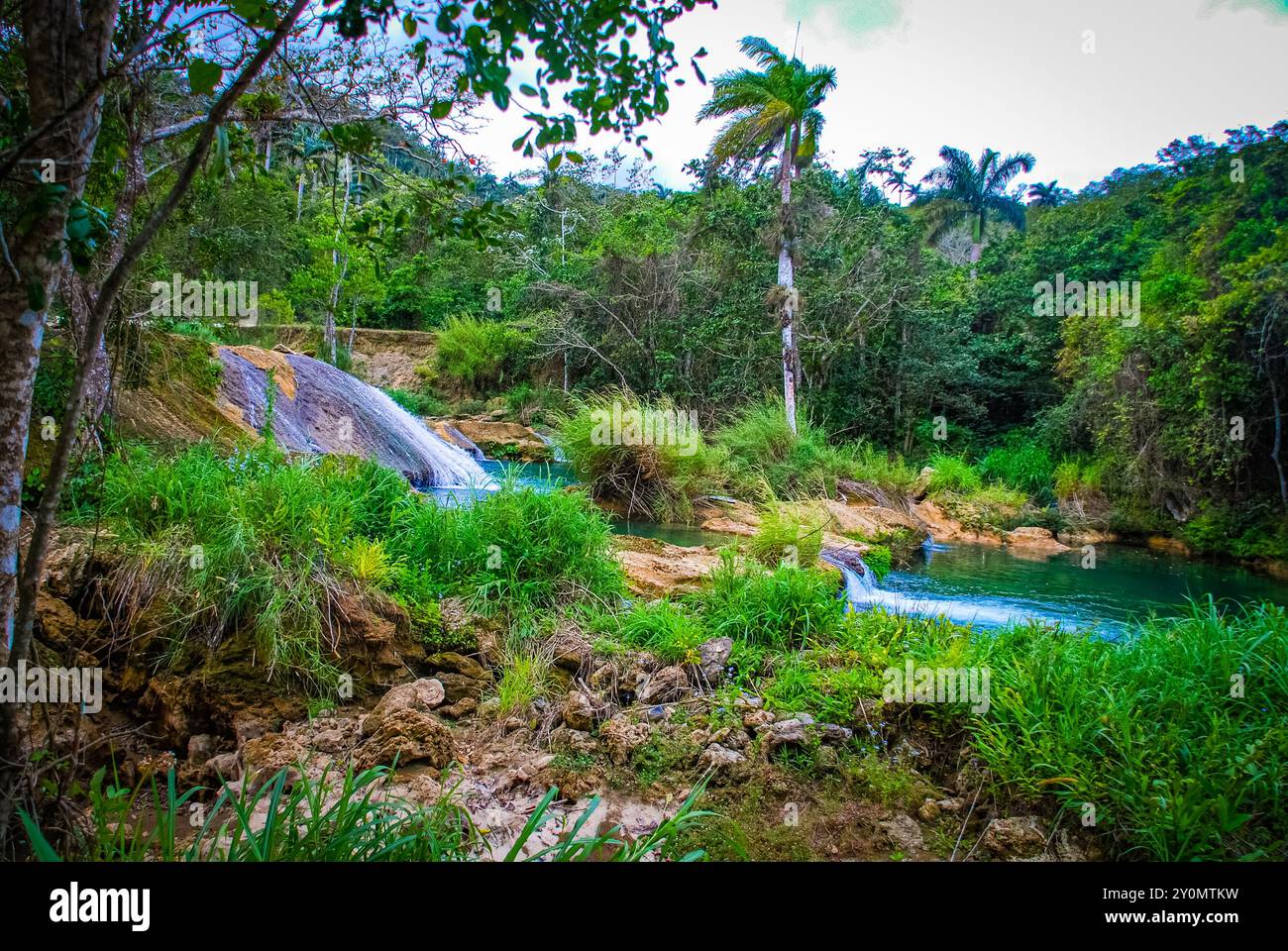 Sendero reino de las aguas waterfall in mountain park on Cuba Stock ...