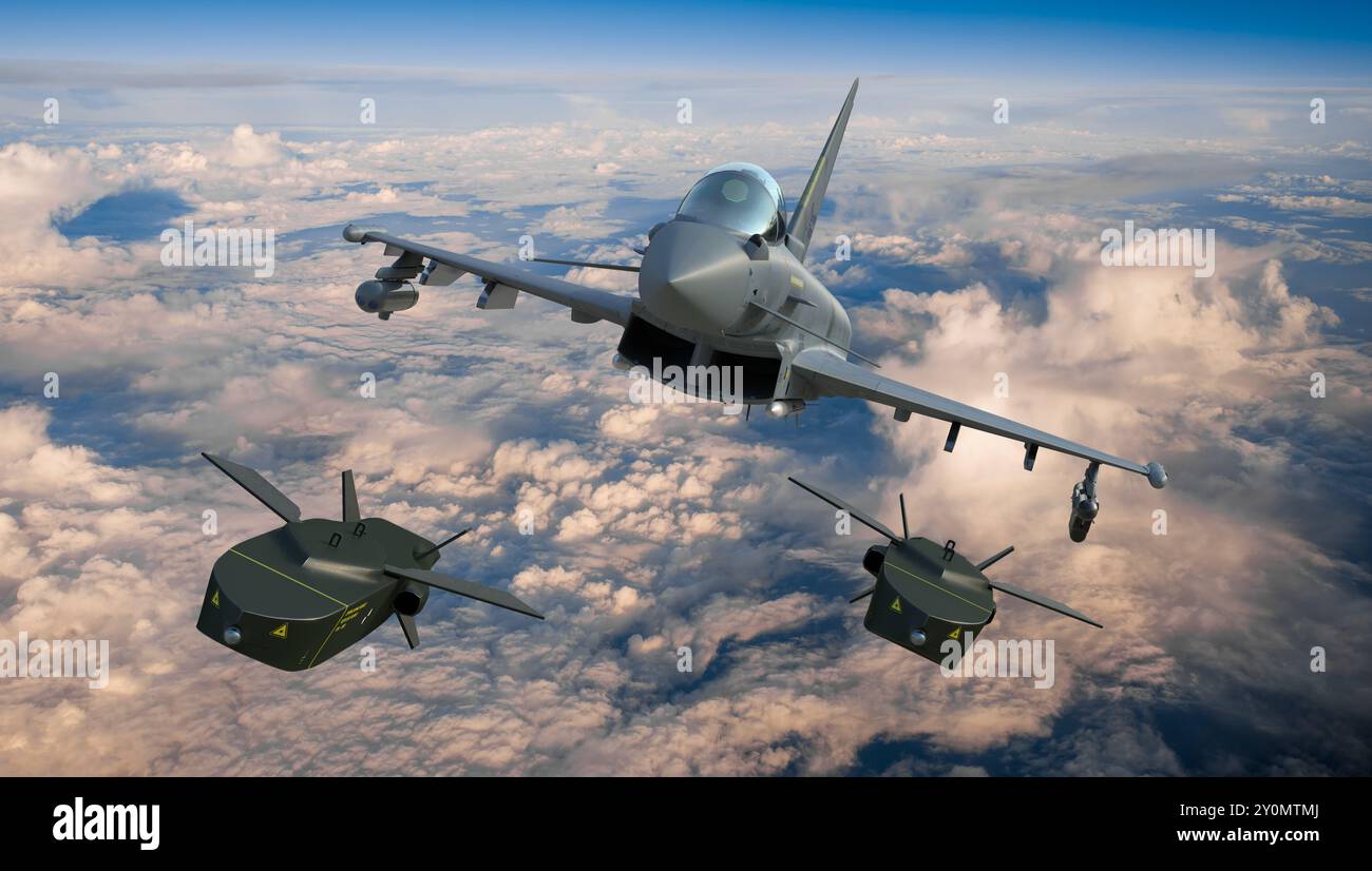 Eurofigter Typhoon firing Taurus KEPD 350 stealth cruise missiles Stock ...