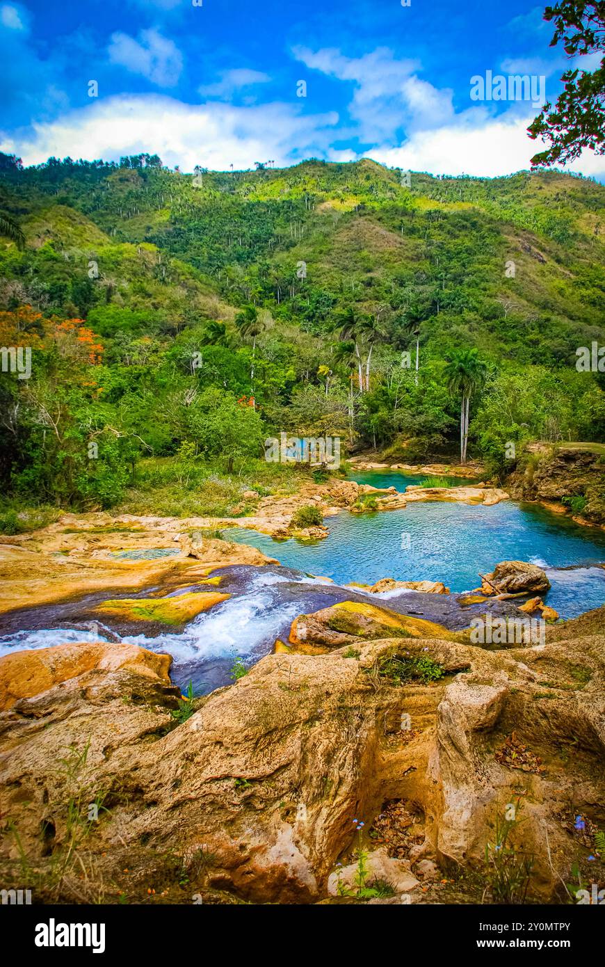 Sendero reino de las aguas waterfall in mountain park on Cuba Stock ...