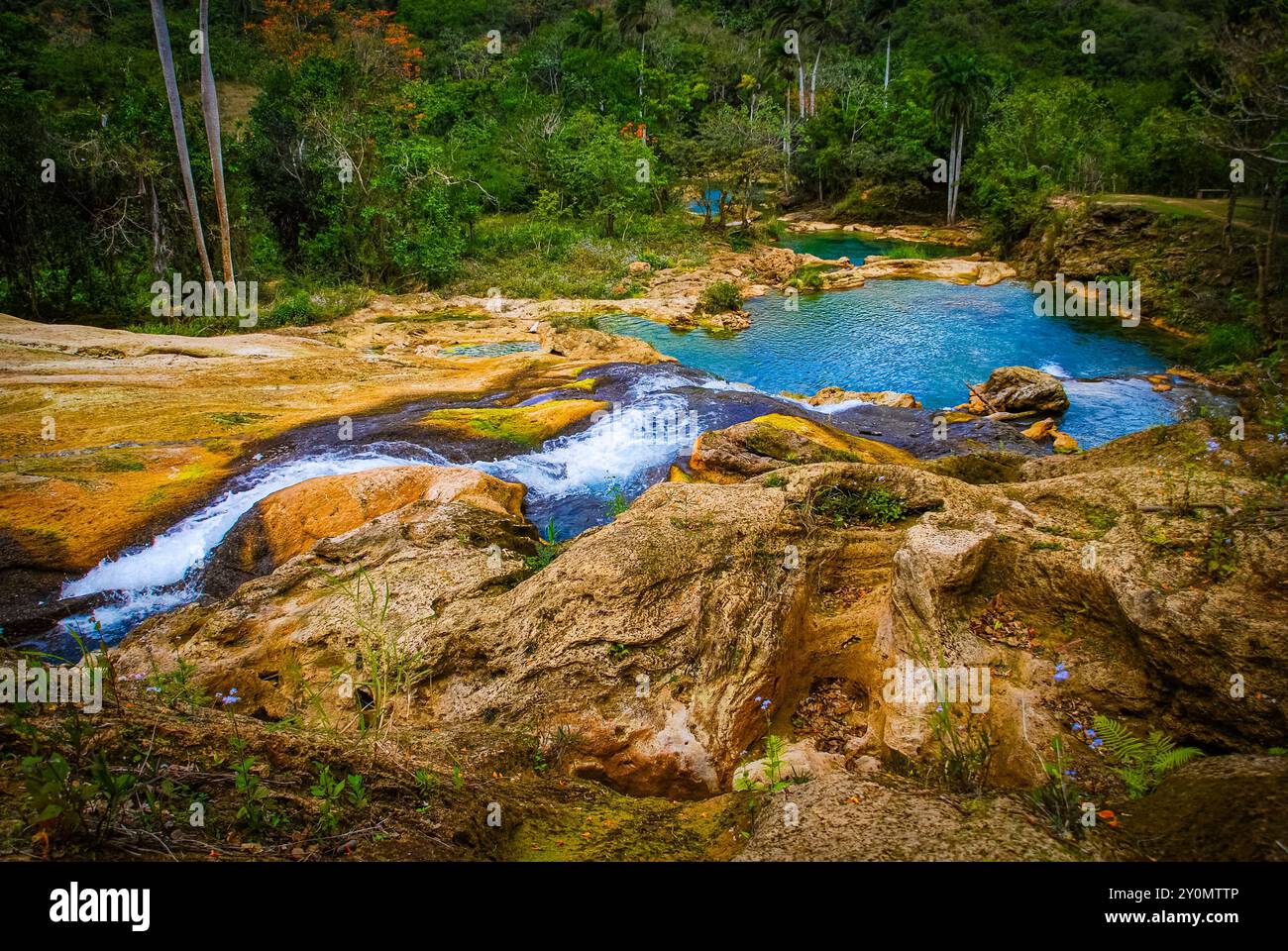 Sendero reino de las aguas waterfall in mountain park on Cuba Stock ...