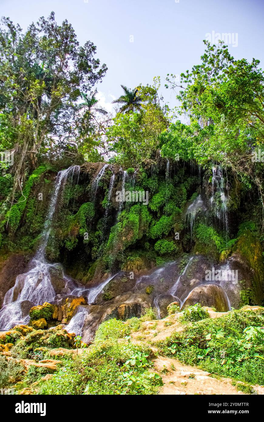Sendero reino de las aguas waterfall in mountain park on Cuba Stock ...
