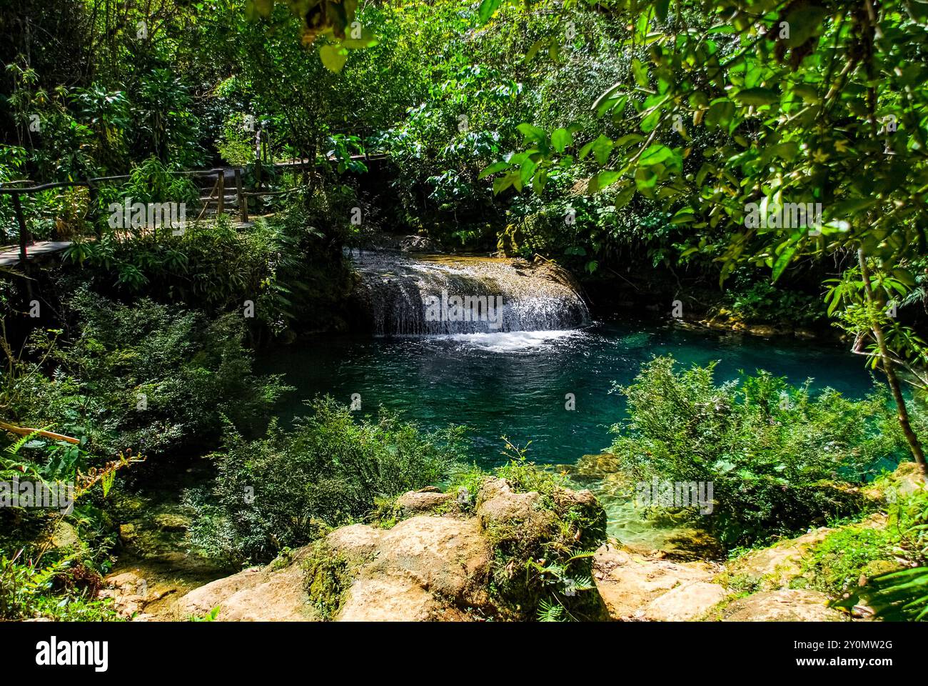 Sendero reino de las aguas waterfall in mountain park on Cuba Stock ...