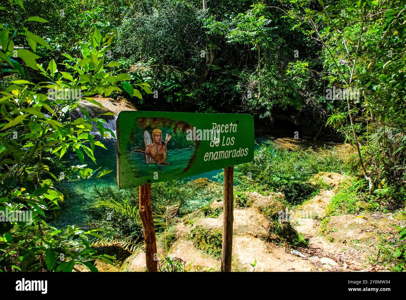 Sendero reino de las aguas waterfall in mountain park on Cuba Stock ...