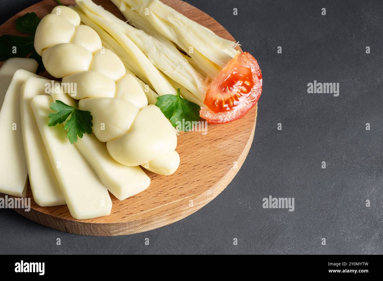 Traditional various cheeses, string, knitted and cecil cheese, turkish ...
