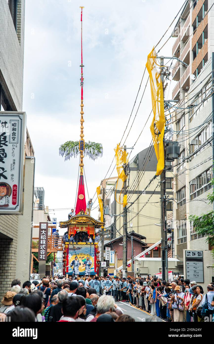 Gion Matsuri Festival Yamahoko floats parade in Kyoto, Japan Stock ...