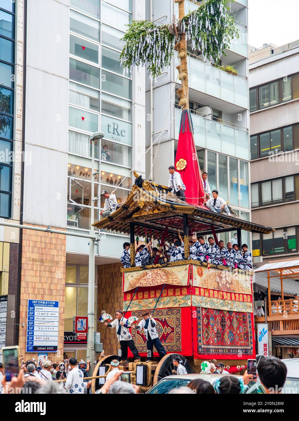 Gion Matsuri Festival Yamahoko floats parade in Kyoto, Japan Stock ...