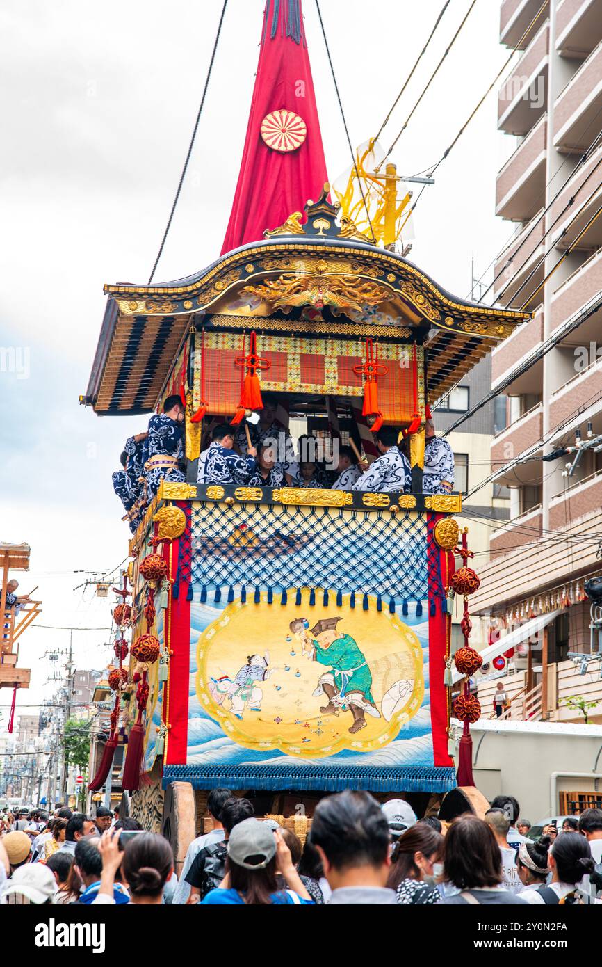 Gion Matsuri Festival Yamahoko floats parade in Kyoto, Japan Stock ...