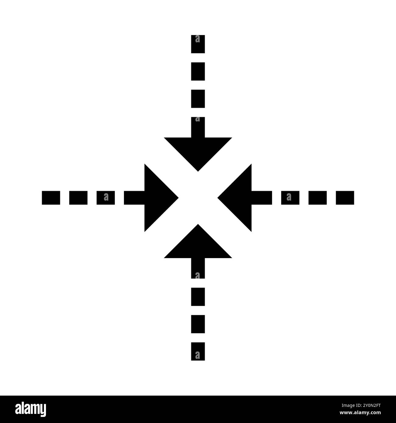 Arrows pointing inward. Dotted lines converge. Minimalist direction ...