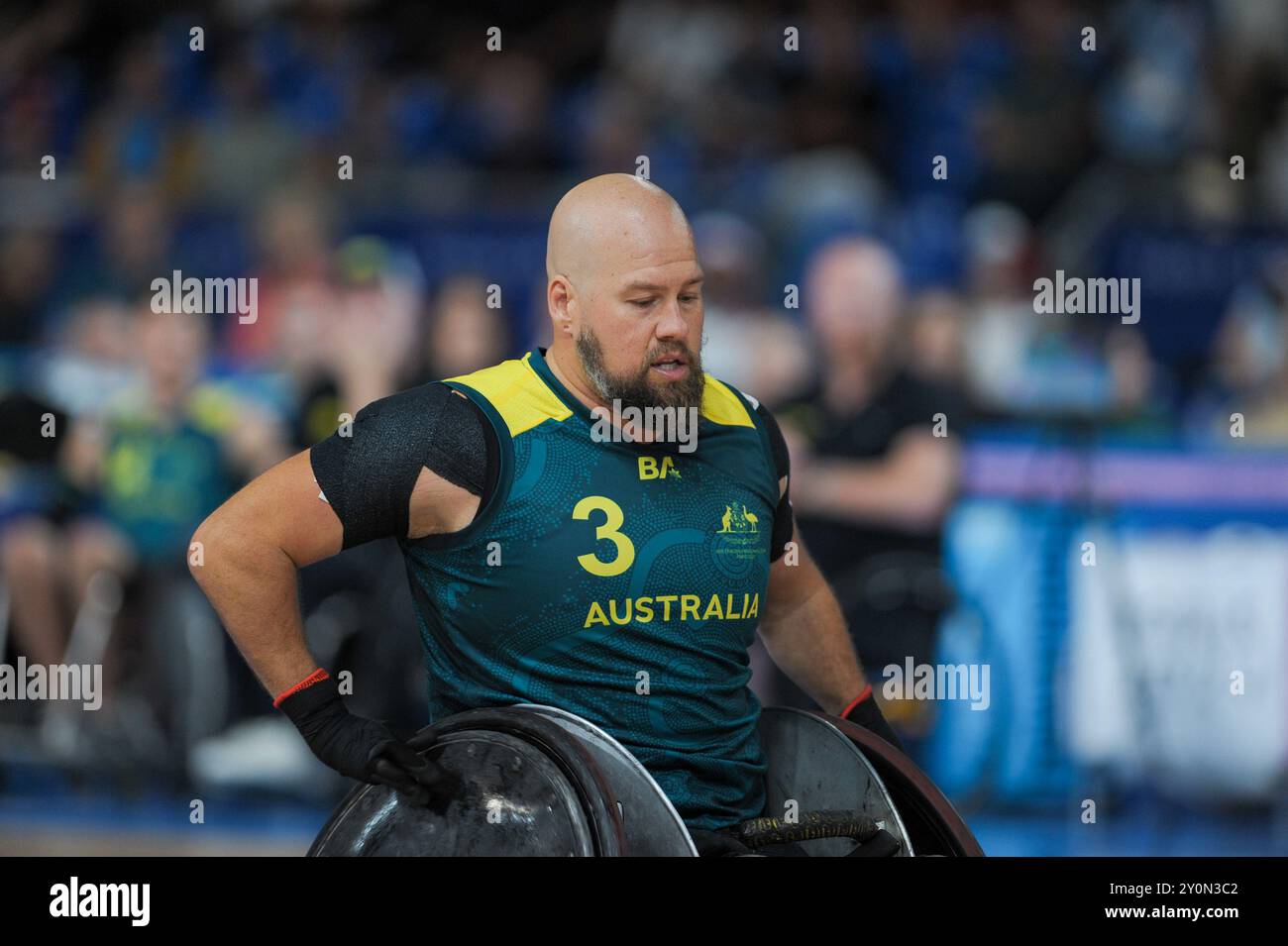 Ryley Batt (AUS) competes in the Wheelchair Rugby Bronze Medal match ...