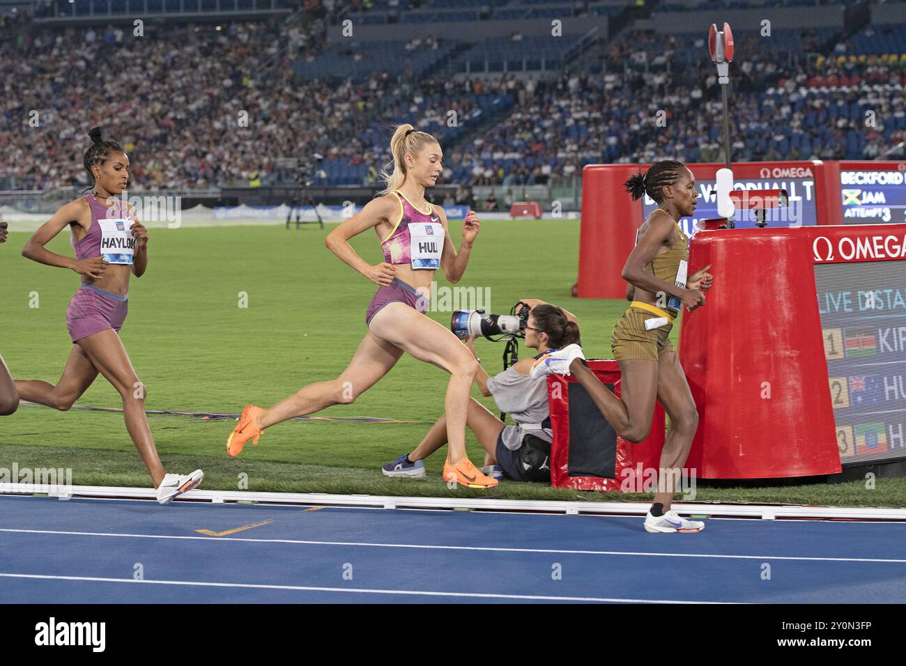 Faith Kipyegon (KEN), Jessica Hull (AUS), Birke Haylom (ETH) during 1500m women, Golden Gala ...