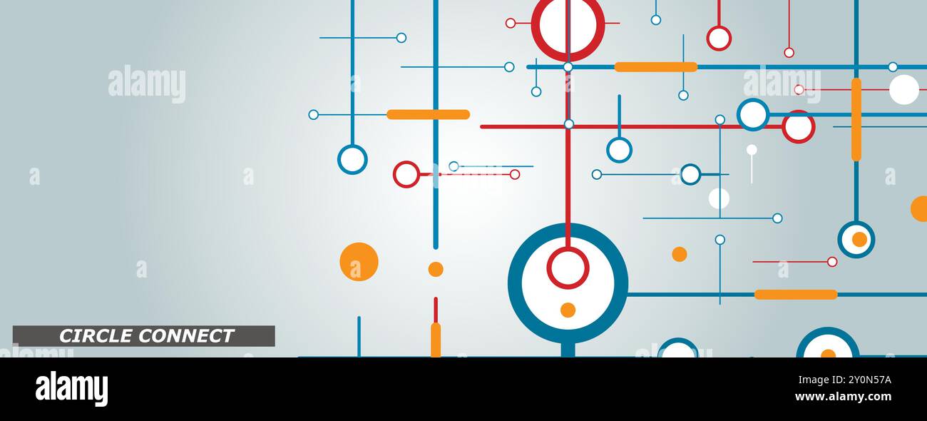 Color graphic background. Circles and dots connections design. Vector ...