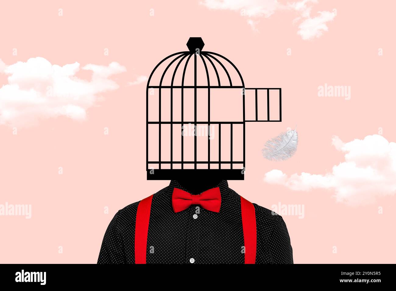 Trend artwork sketch image photo collage of sky heaven clouds portrait ...