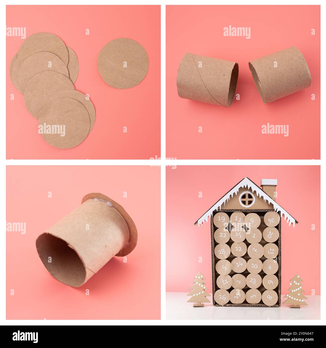 how to make advent calendar with numbered compartments in house shape ...