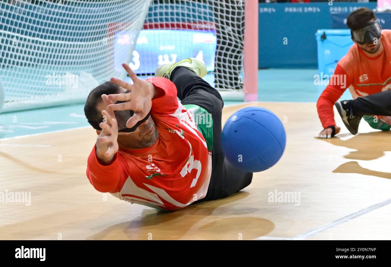 Paris, France. 03rd Sep, 2024. Paris2024 Paralympics. Men's Goal Ball ...