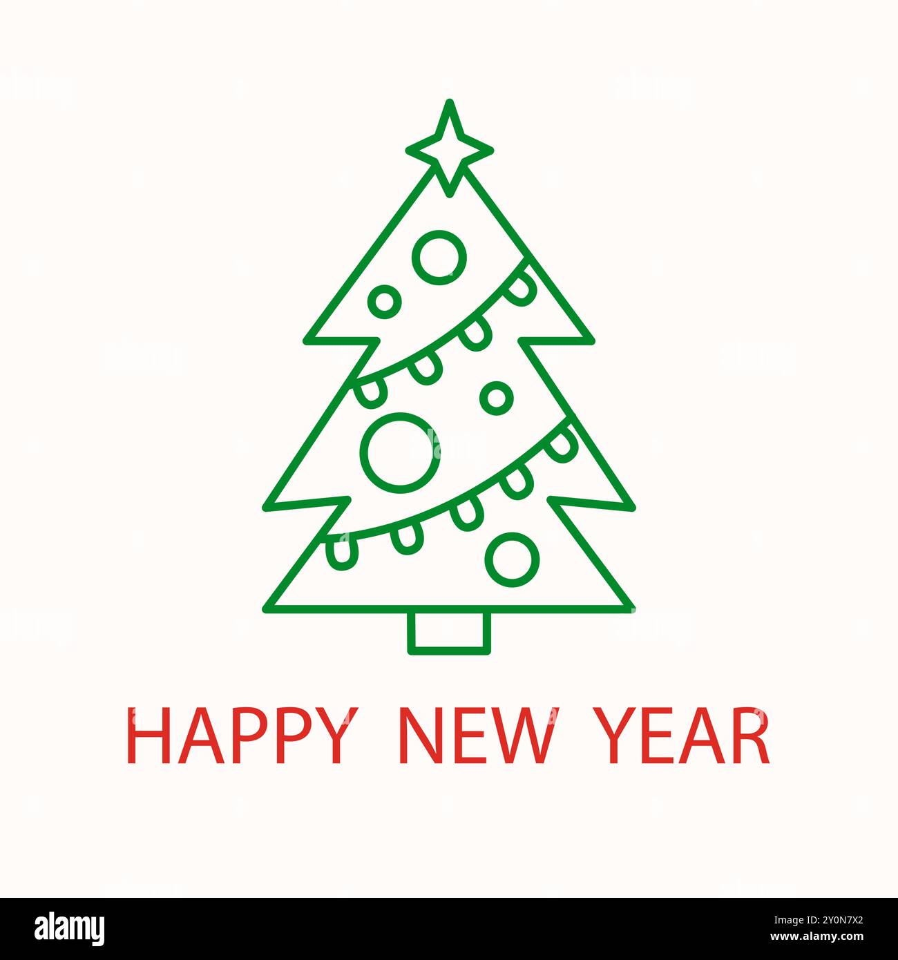 Christmas tree linear new Stock Vector Images - Alamy