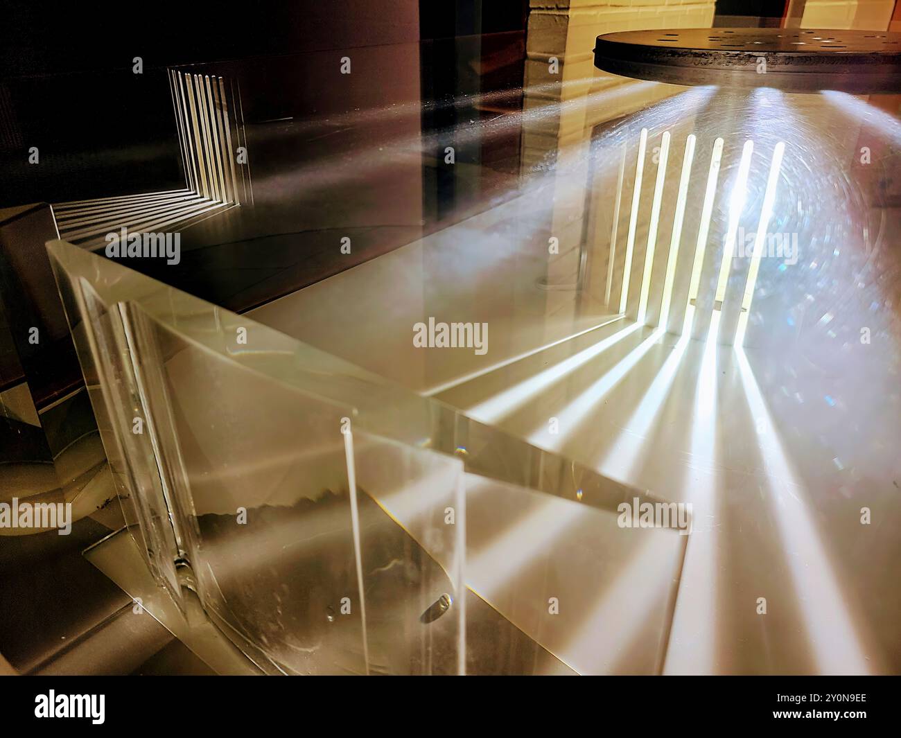 Light Beams Through Vertical Slats Abstract Elevated Angle Stock Photo ...