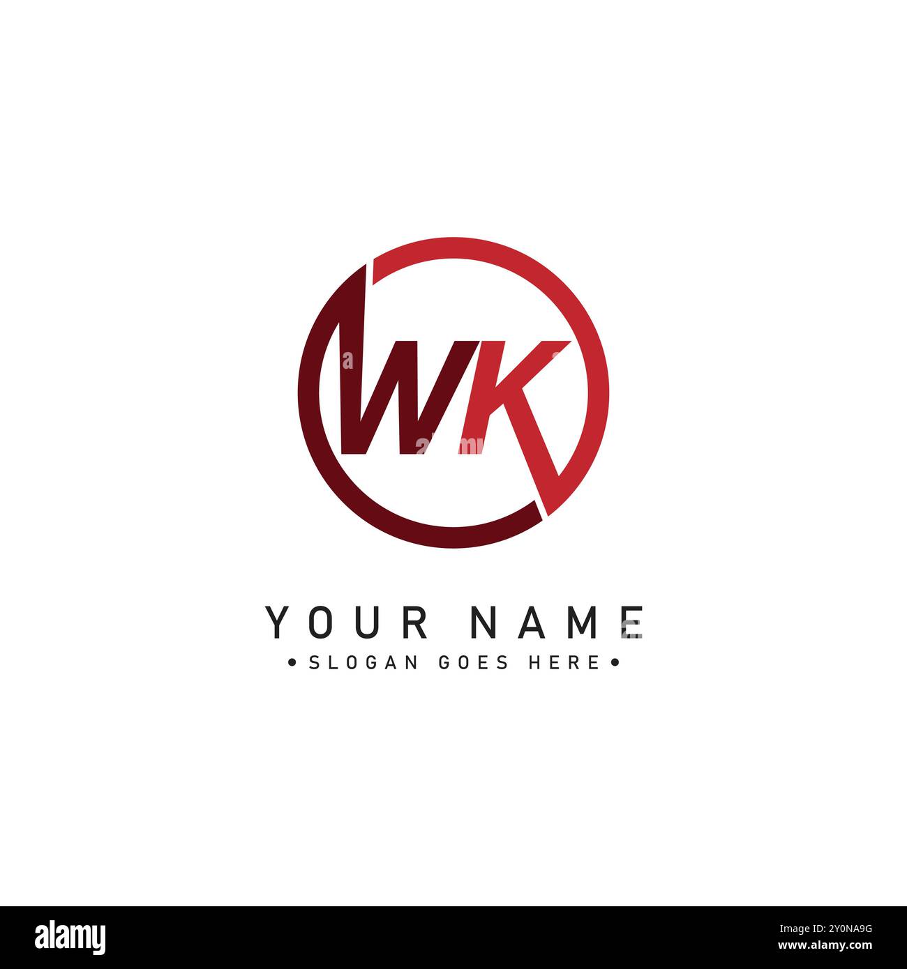 Abstract Letter WK Logo - Initial Monogram Template for Alphabet W and ...
