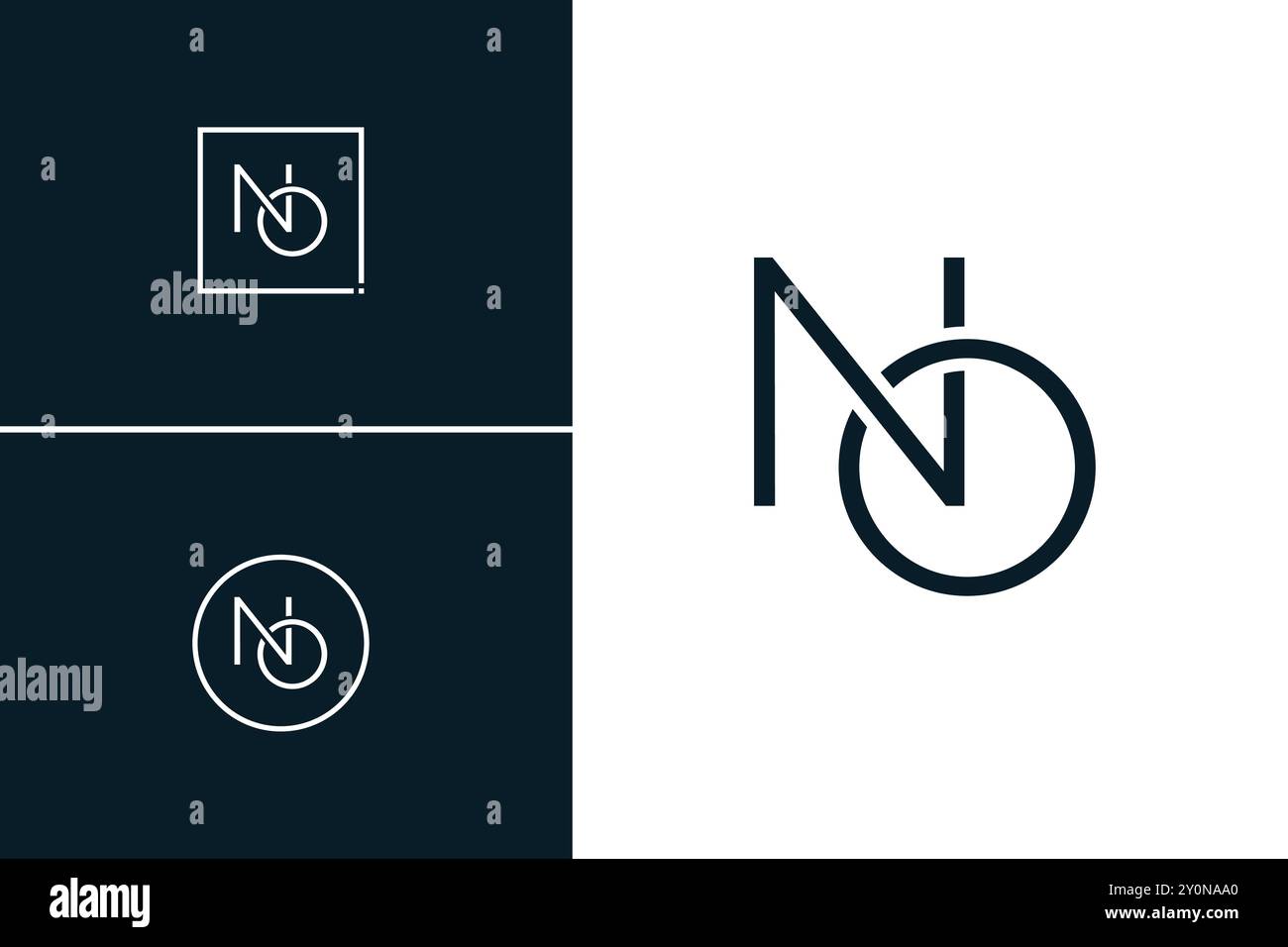 Creative Monogram for Initial Letter NO Logo - Minimal Vector Logo ...