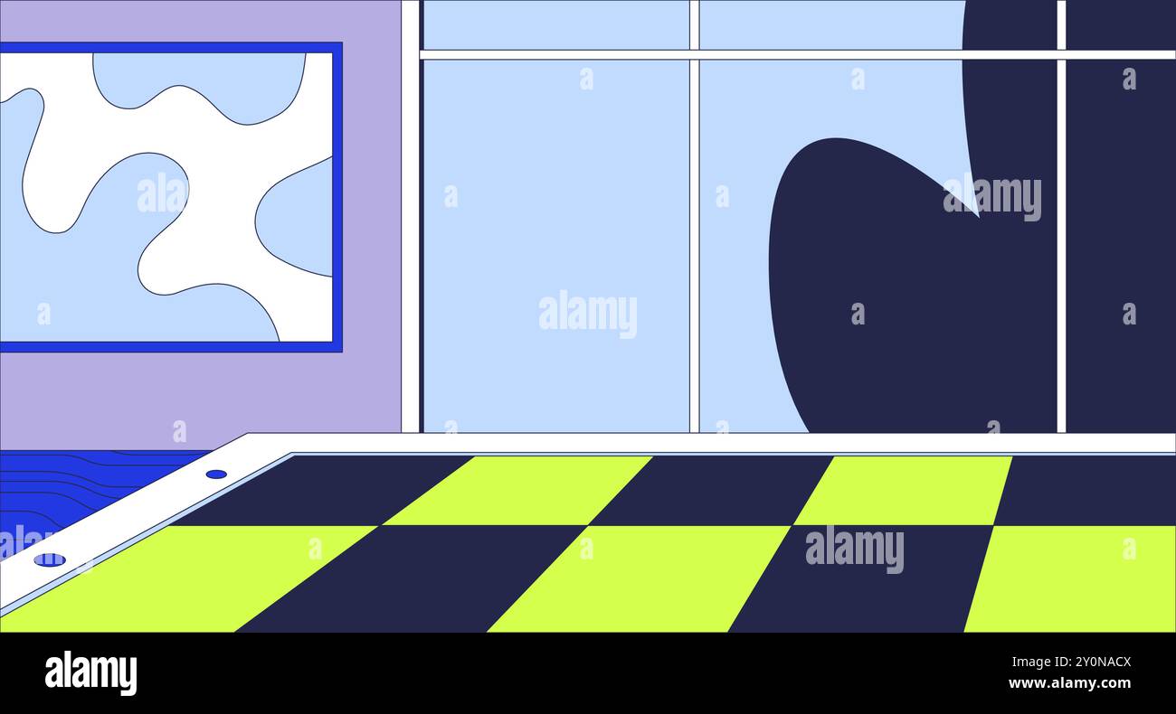 Abstract futuristic interior cartoon flat illustration Stock Vector ...