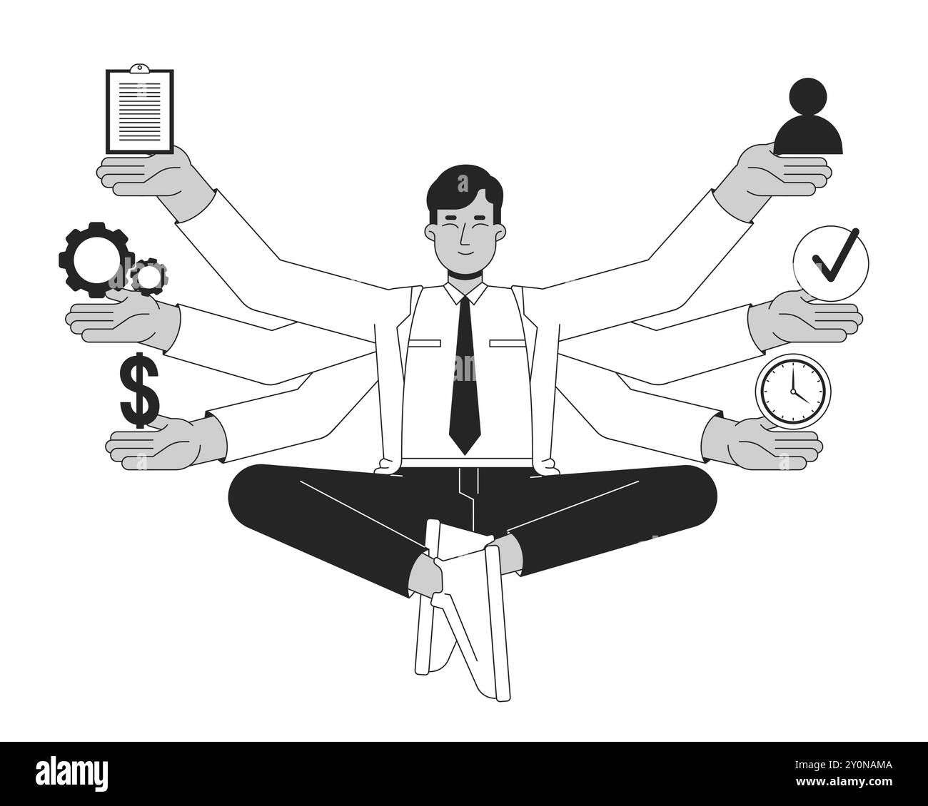 Multitasking businessman concept outline hi-res stock photography and ...