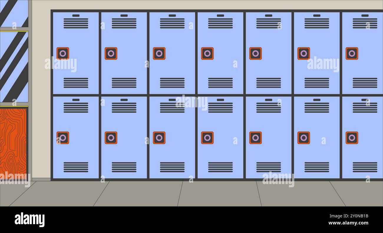 Hallway lockers cartoon flat illustration Stock Vector Image & Art - Alamy
