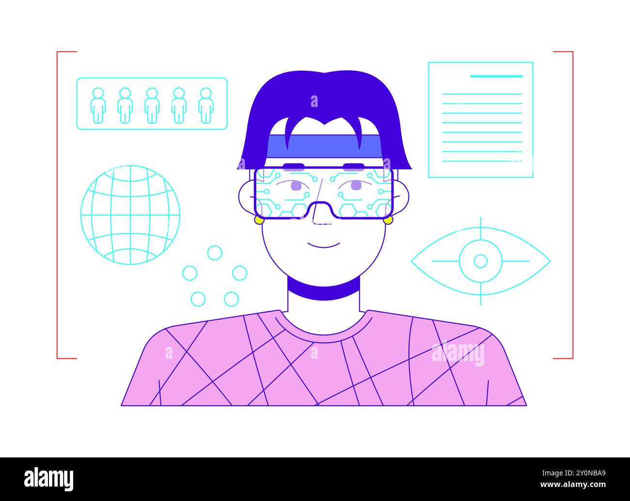 VR data analytics cartoon flat illustration Stock Vector Image & Art ...
