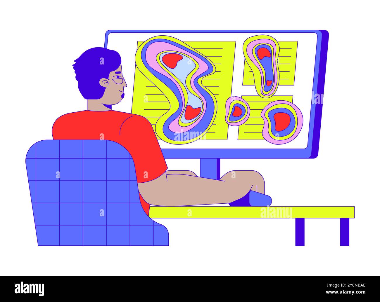 Eye tracking heatmap cartoon flat illustration Stock Vector Image & Art ...