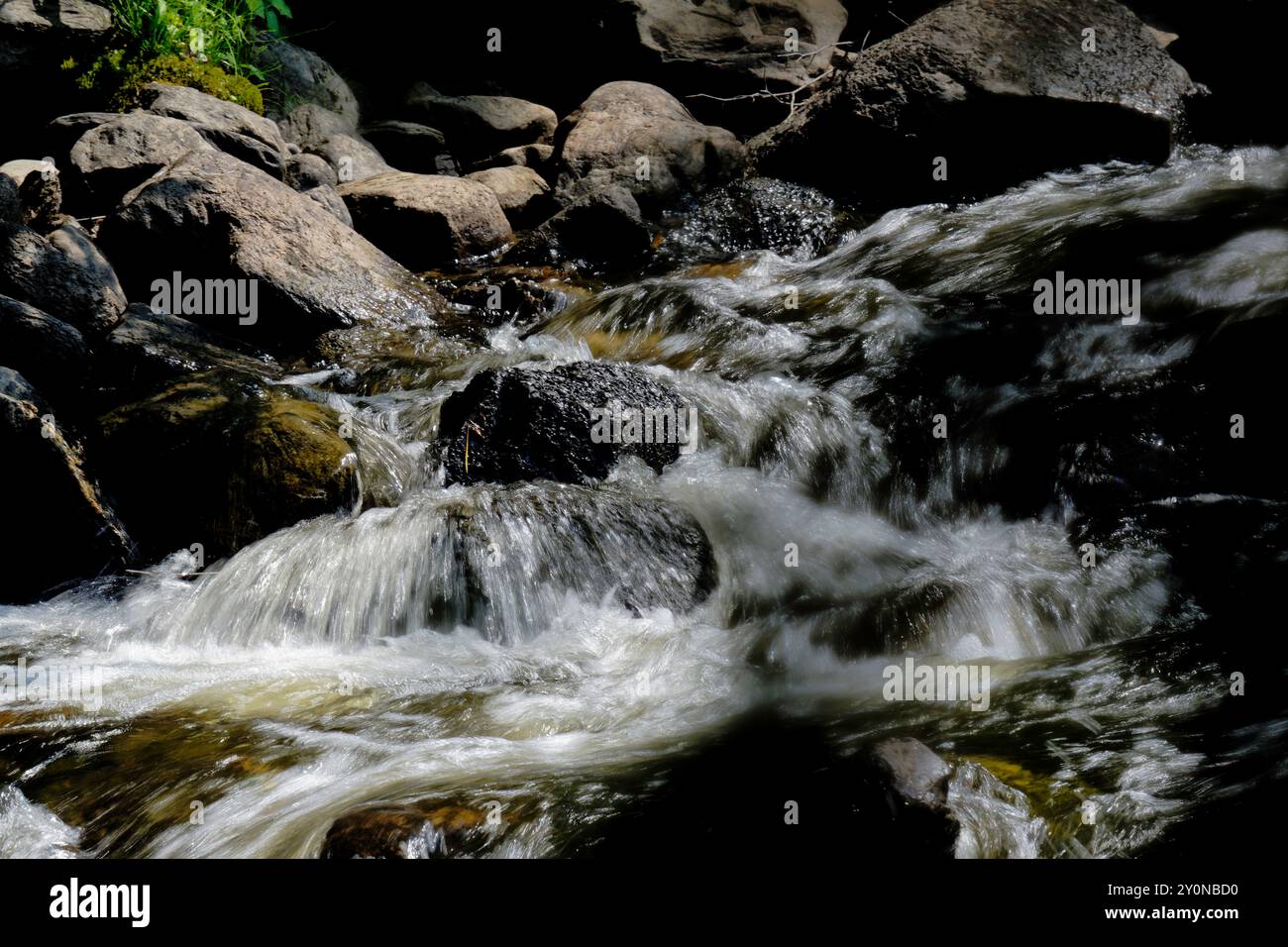 flowing water photographed from corner brook stream trail, newfoundland ...