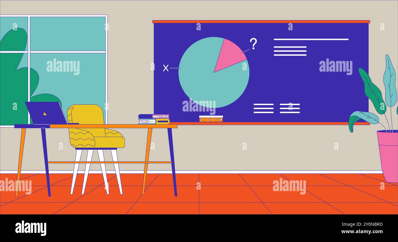 Lesson in math classroom cartoon flat illustration Stock Vector Image ...