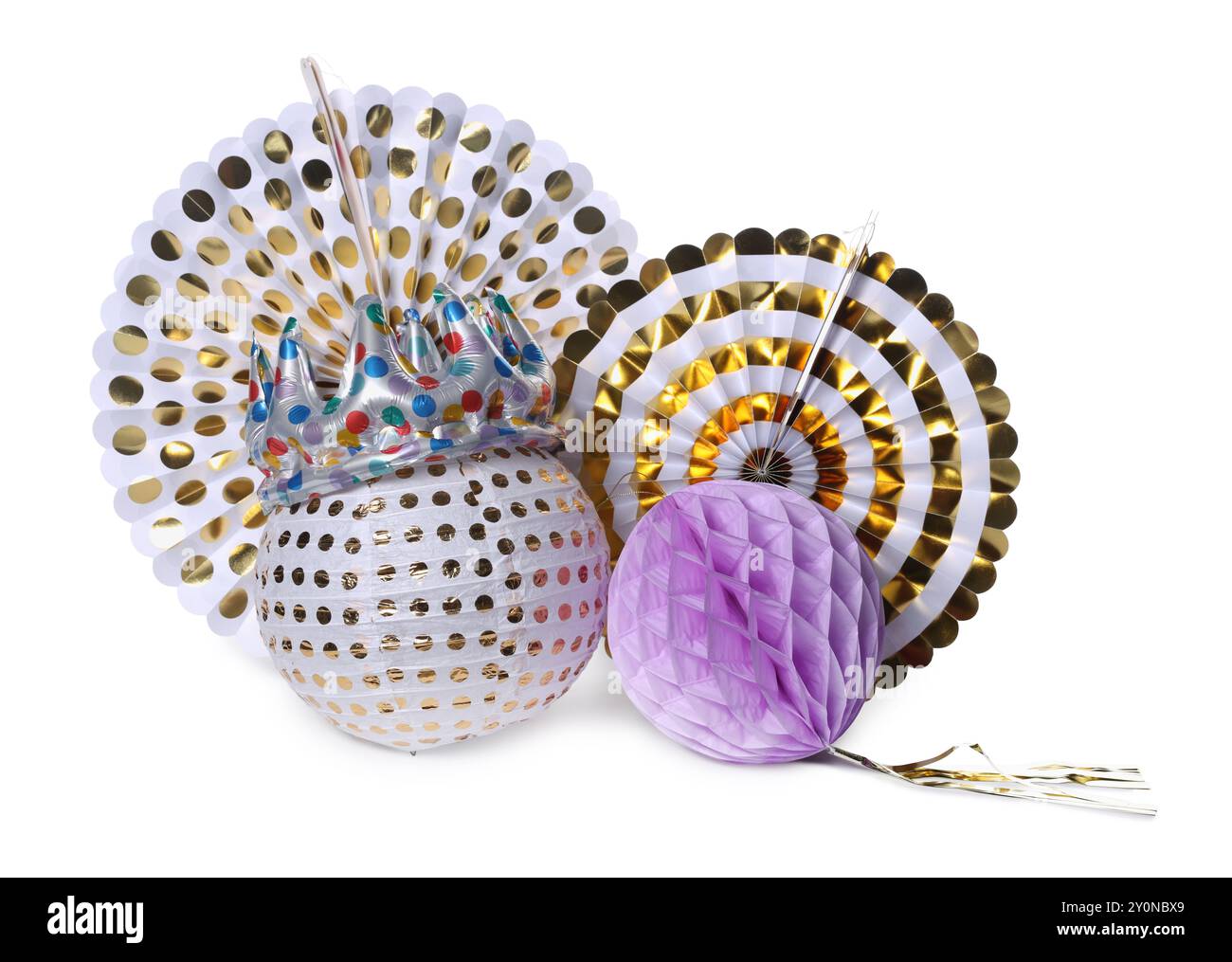 Set birthday party decorations Cut Out Stock Images & Pictures - Alamy