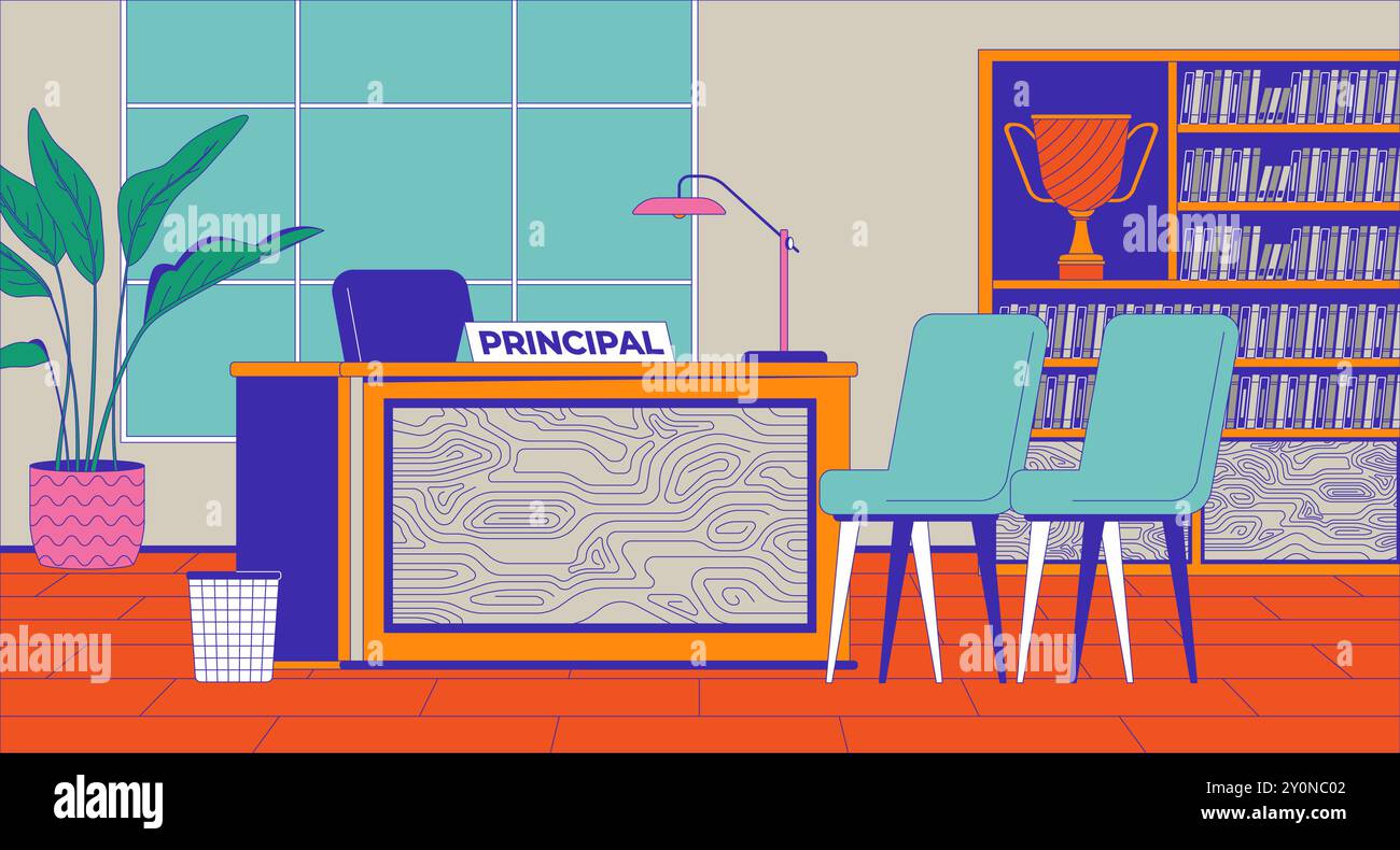 School principal office cartoon flat illustration Stock Vector Image & Art - Alamy