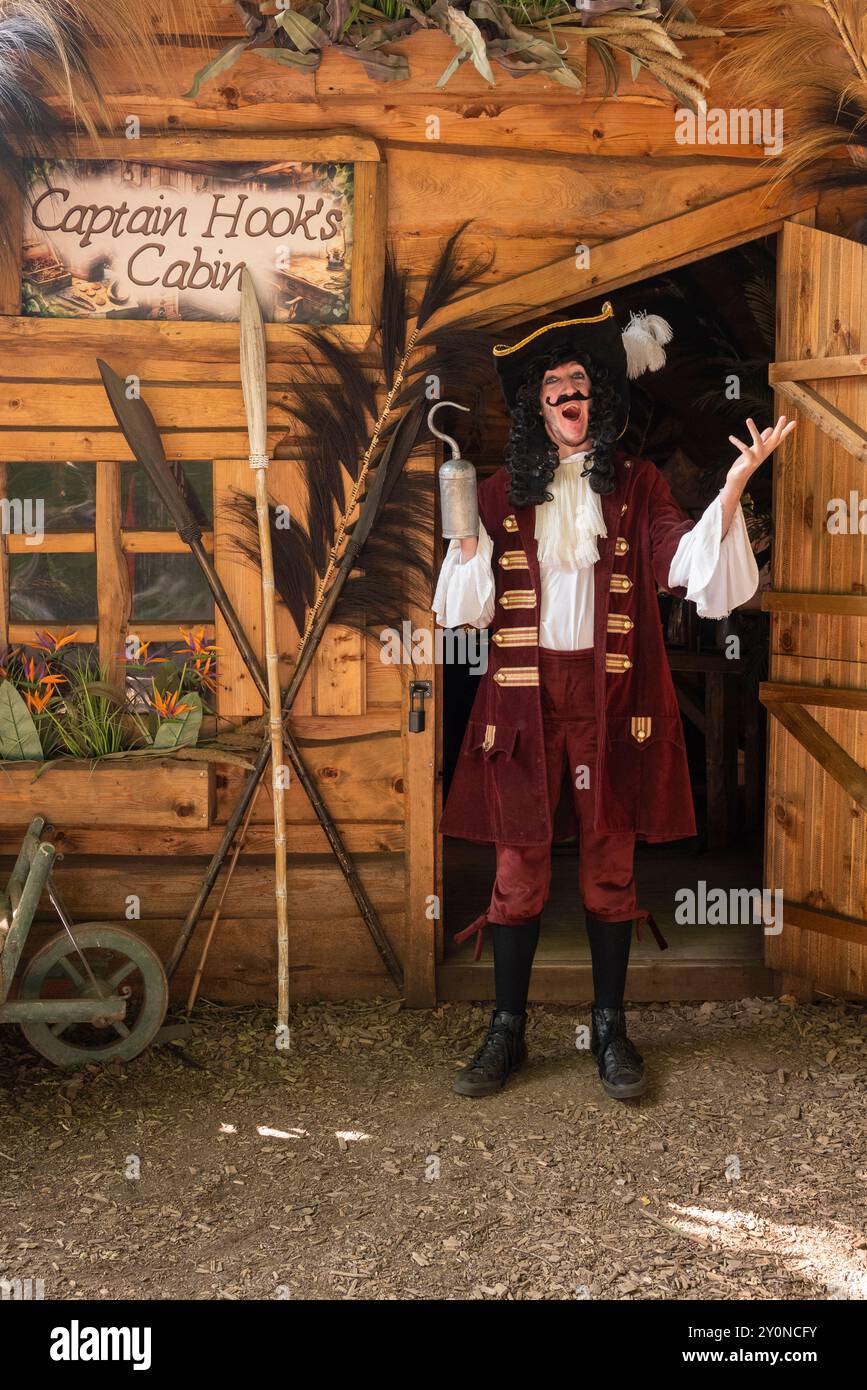Actor dressed as Peter Pan's Captain Hook at Mother Shipton's Cave ...