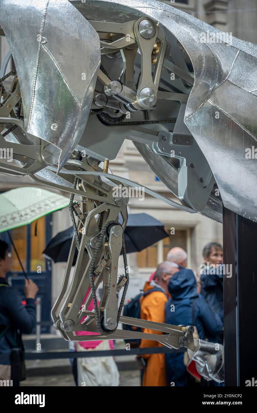 Paris, France - 08 30 2024: Paris city hall. Exhibition of Zeus, the ...