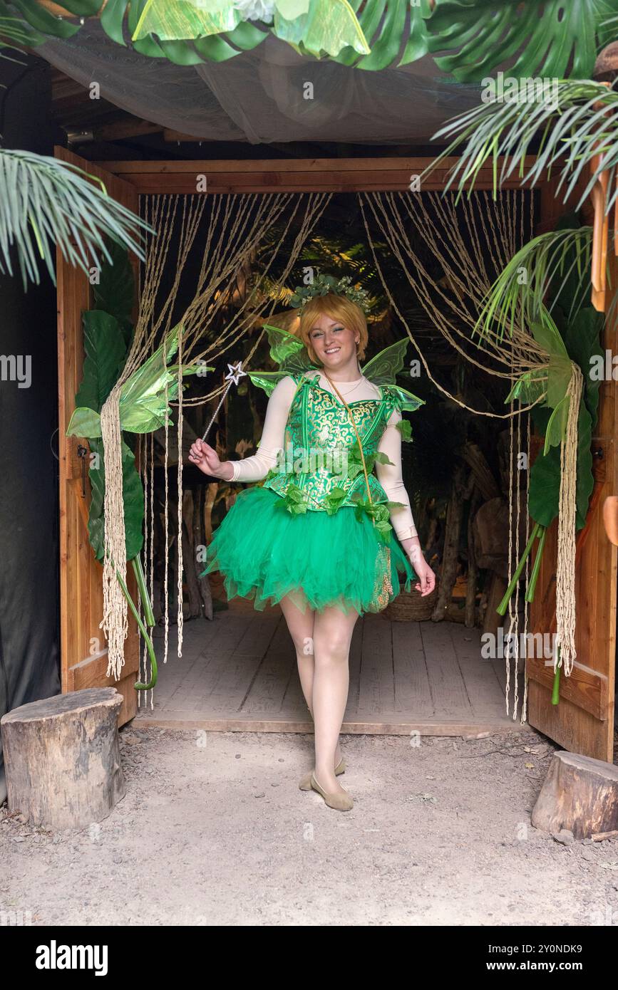 Actor dressed as Peter Pan's Tinkerbell at Mother Shipton's Cave ...