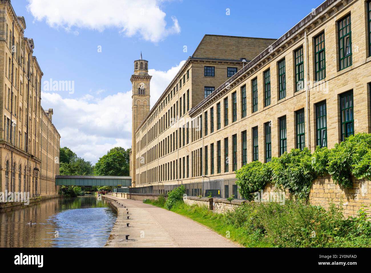 Salts Mill on the Leeds and Liverpool Canal Saltaire Village Bradford ...