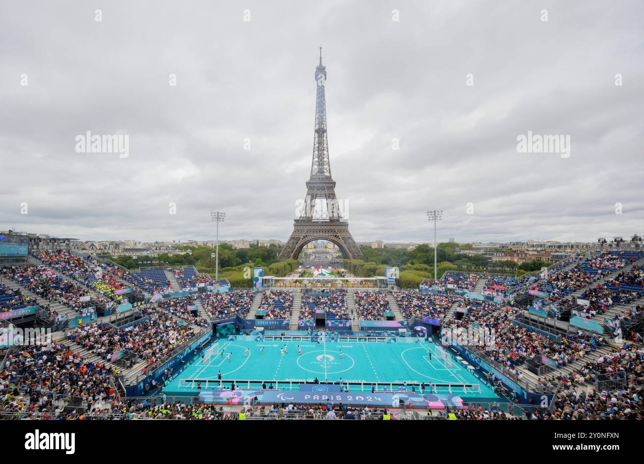 Paris, France. 03rd Sep, 2024. Paralympics, Paris 2024, blind soccer ...
