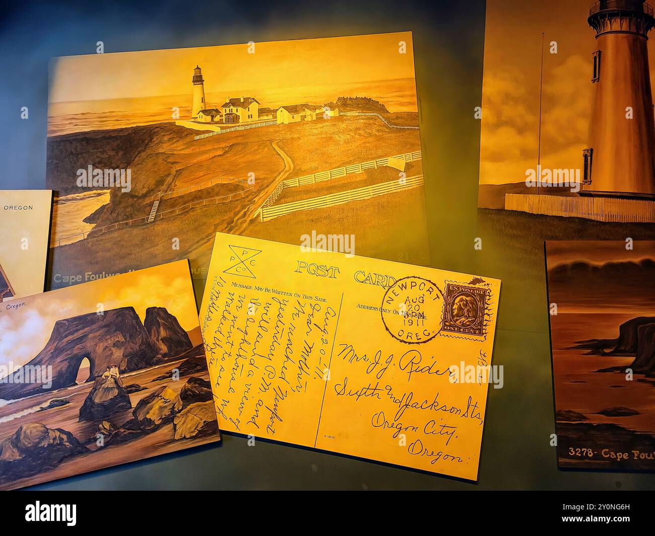 Vintage Oregon Coastal Postcards and Lighthouses Eye-Level Display ...
