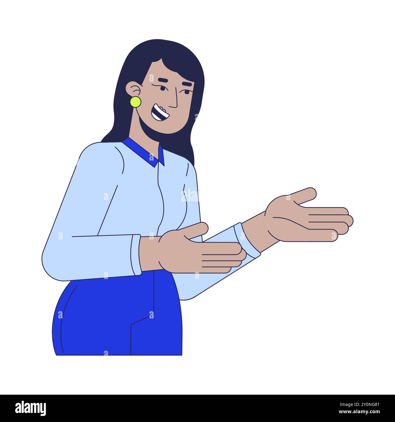 Indian woman friendly manager 2D cartoon character Stock Vector Image ...