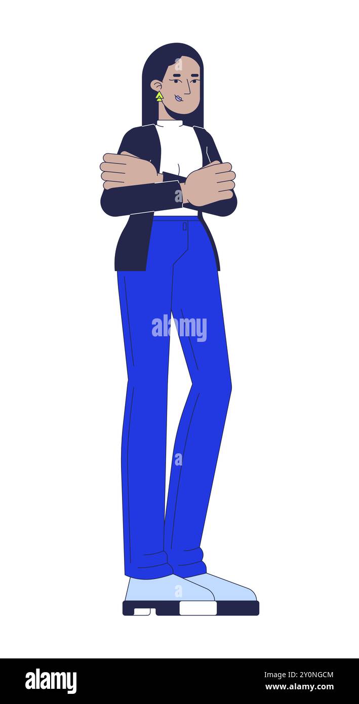 Middle eastern female employee entrepreneur 2D cartoon character Stock ...