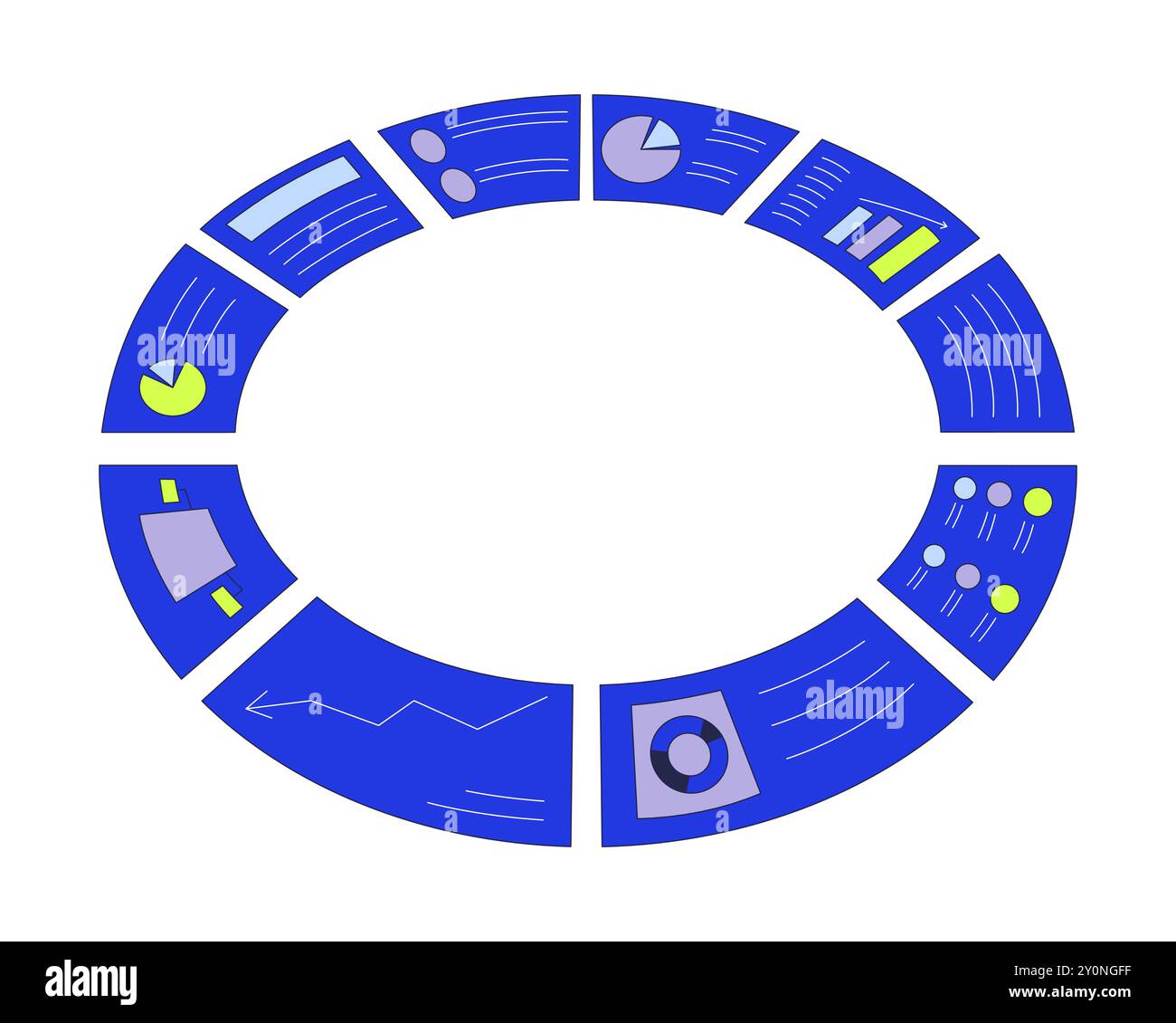 Circled analytics reports 2D cartoon object Stock Vector Image & Art ...
